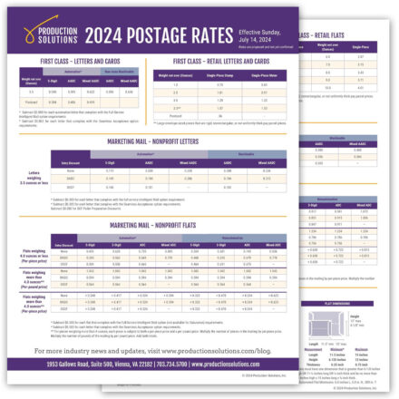 Postage Rate Chart - Production Solutions